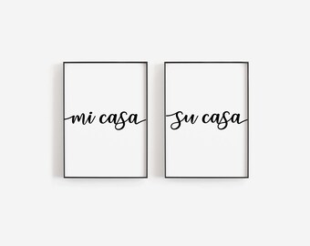 Mi casa Su casa ORIGINAL DRAWING unique drawing with plant elements ...