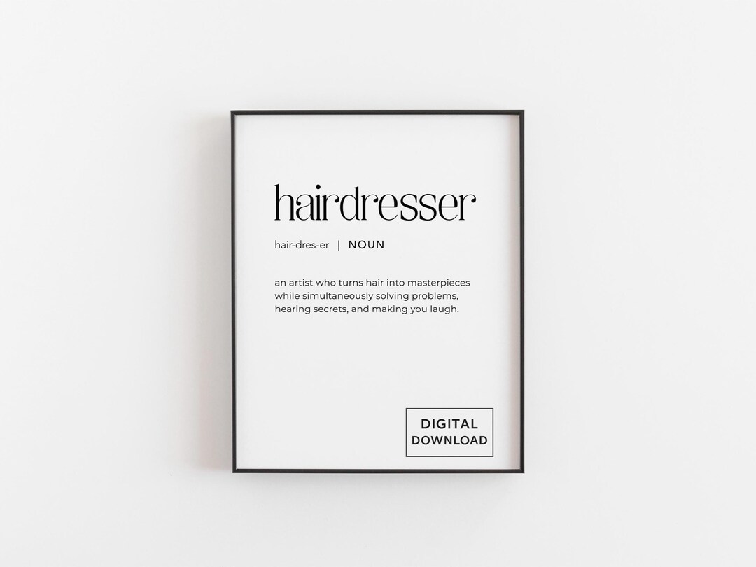 Hairdresser Definition Print – Funny Hair Stylist Digital Download ...
