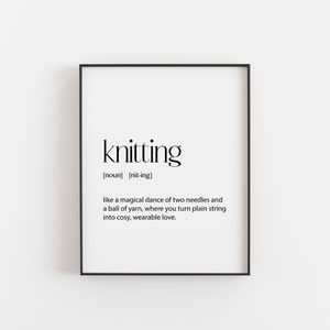 Knitting Gift, Definition Print, Knitter Gift, Dictionary Poster ...