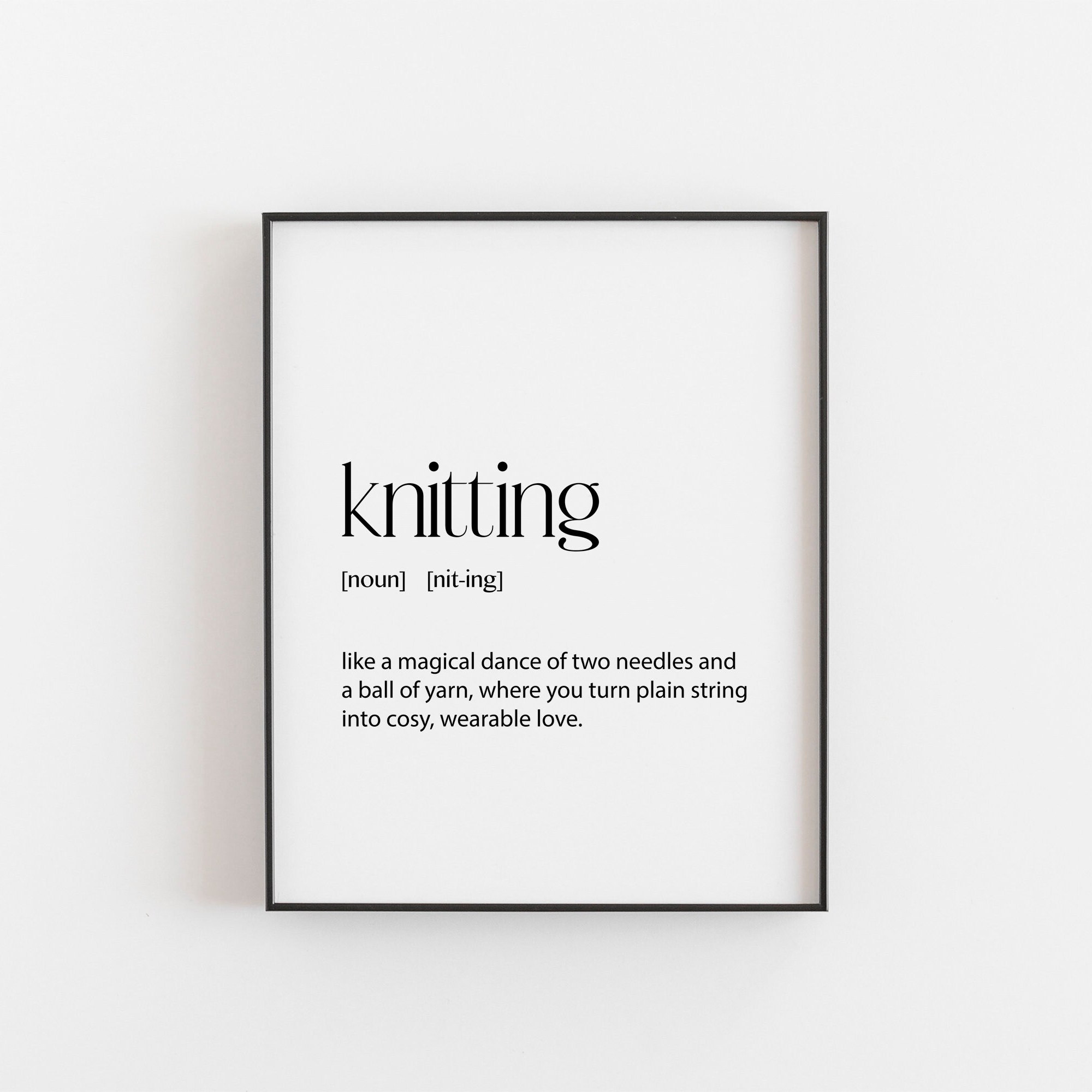 Knitting Gift, Definition Print, Knitter Gift, Dictionary Poster ...