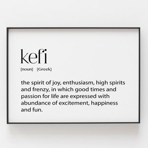 Greek Art Kefi Definition Greek Poster Greek Wall Art - Etsy UK