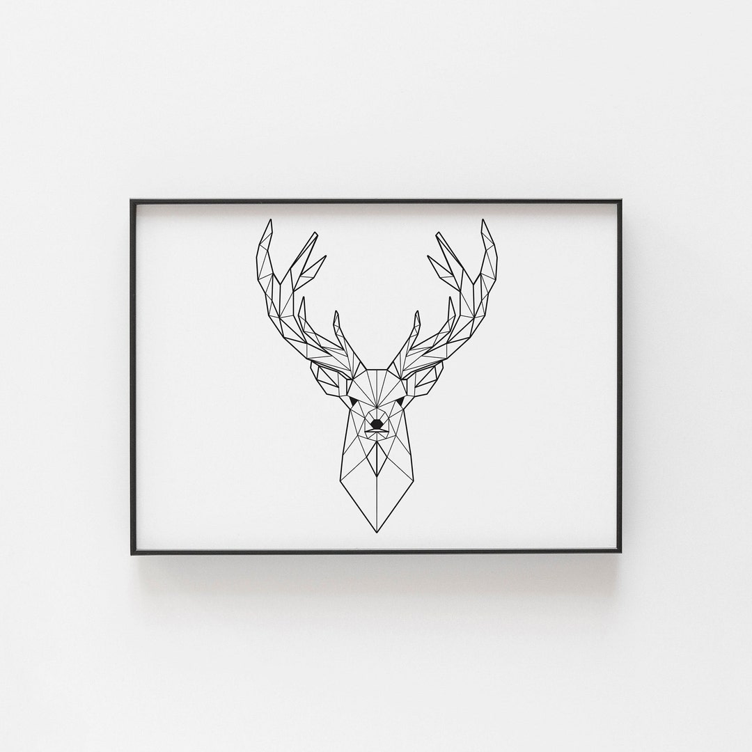 Stag Print Stag Printable Stag Gift Stag Wall Art Stag - Etsy