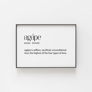 Greek Art, Agape Definition, Greek Poster, Greek Wall Art, Greek Themed ...