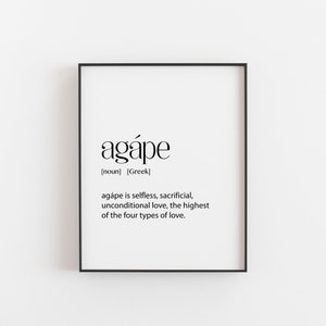 Greek Art Agape Definition Greek Poster Greek Wall Art - Etsy