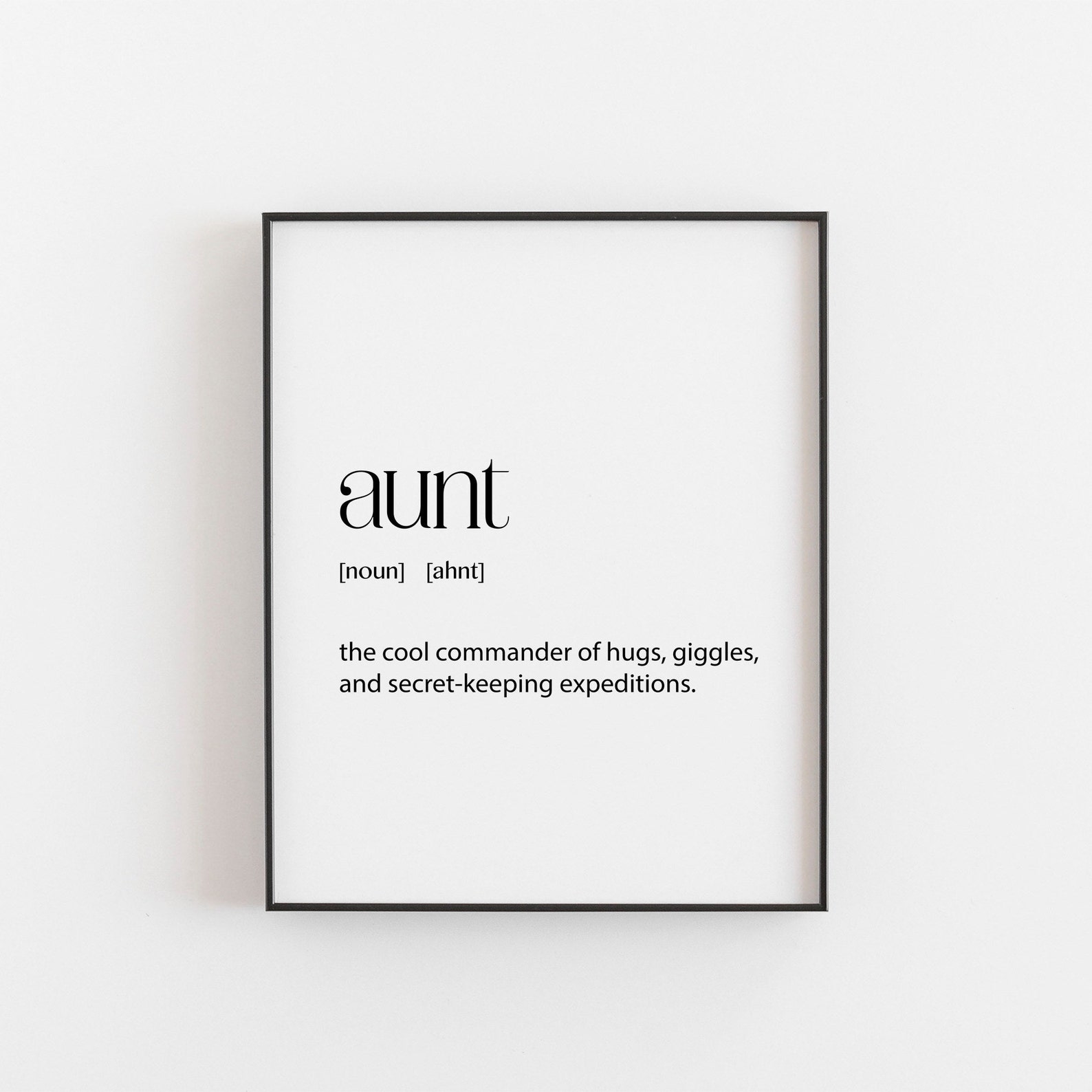 Aunt Definition Print, Perfect Gift for Aunt for Christmas or Birthday ...