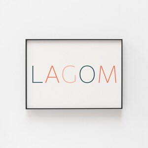 Lagom Poster, Scandinavian Art, From Sweden, Modern Elegant and ...