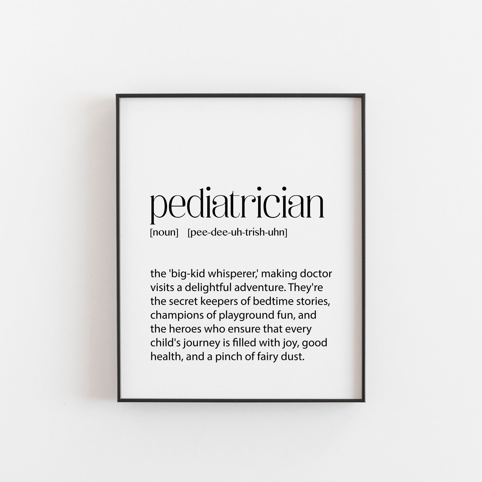 Padiatrician Wall Art, Pediatrician Quotes, Dictionary Print, Gift for ...