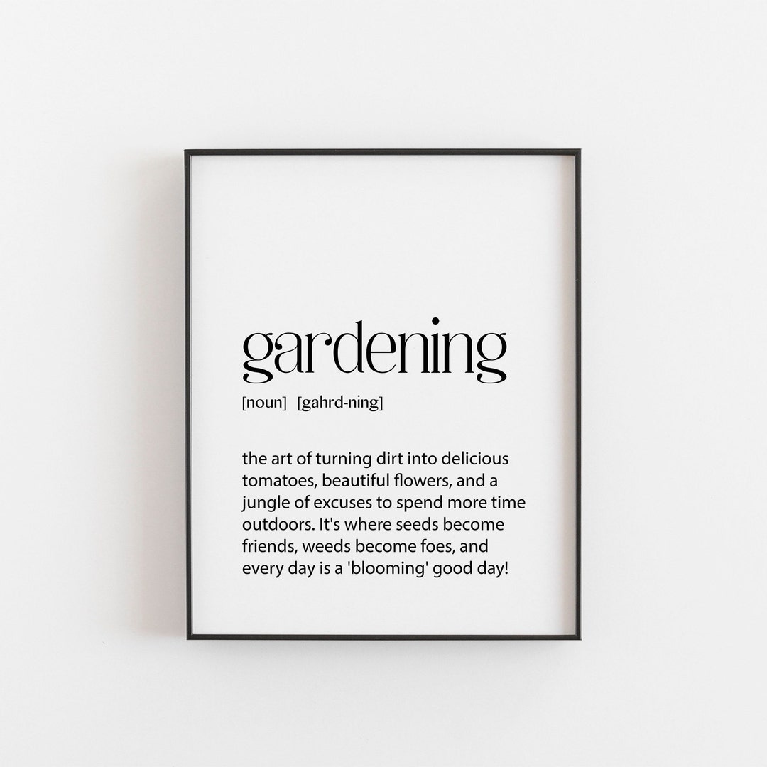 Gardener Definition Print, Great Gift for a New or Experienced Gardener ...