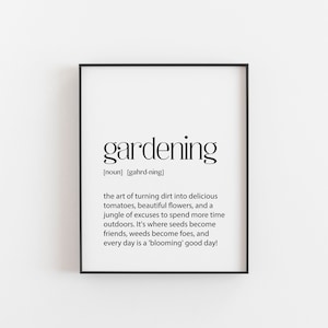 Gardener Definition Print, Great Gift for a New or Experienced Gardener ...