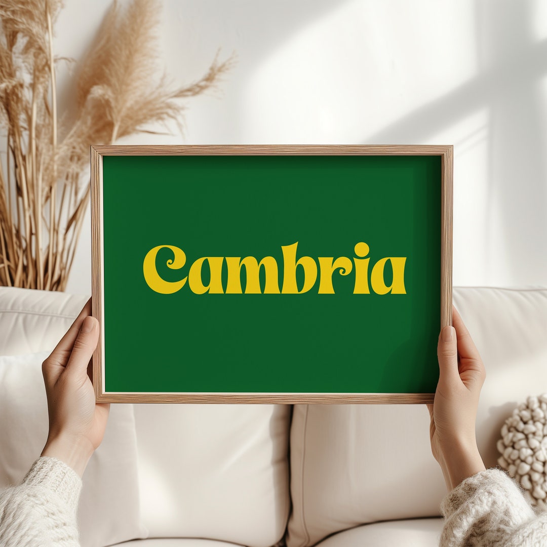 Welsh Cambria Print, Welsh Cultural Gift, Welsh Bedroom Print, Home ...