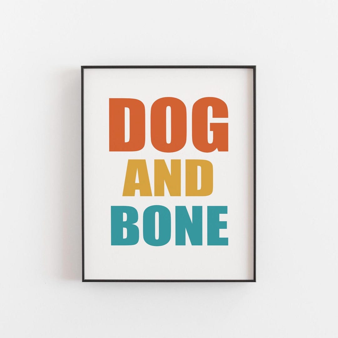 Dog and Bone Cockney Rhyming Slang Print, British Slang Wall Art ...