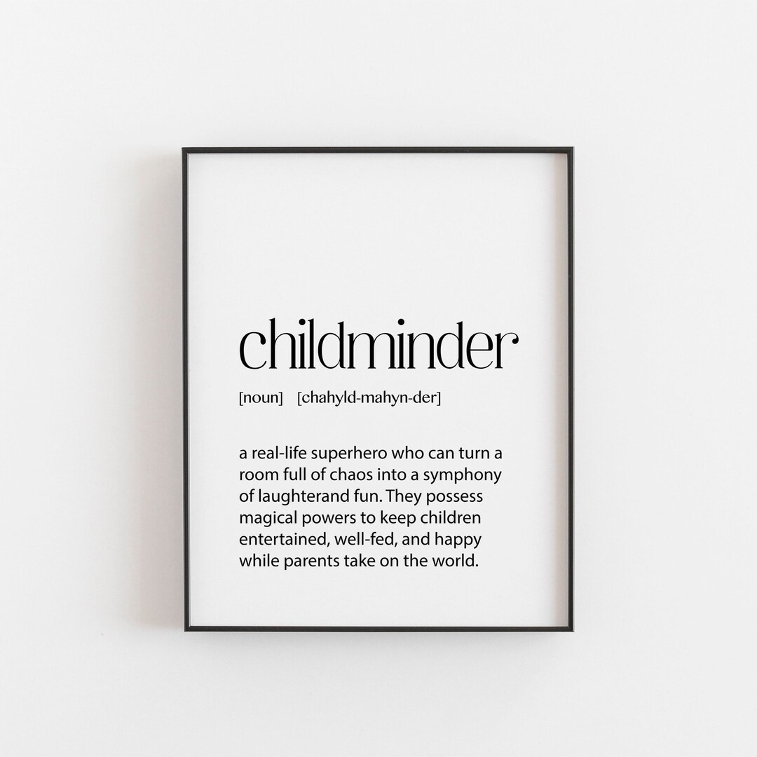Childminder Definition Print - Nursery Wall Art - Playful Childcare ...