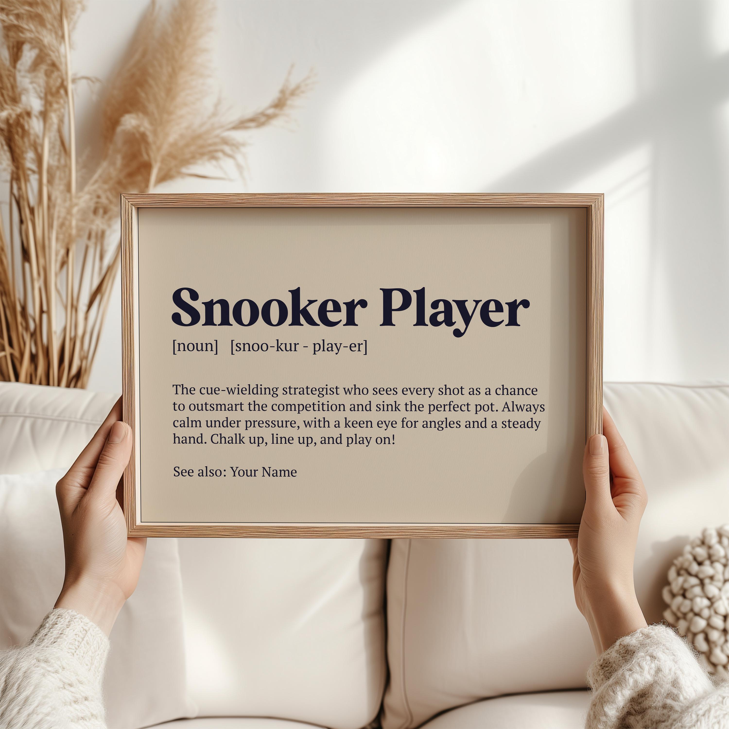 Personalised Snooker Player Definition Print – Custom Gift for Snooker ...