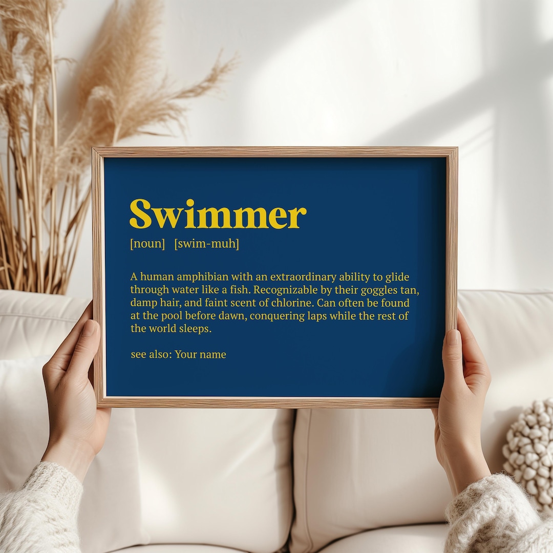 Personalised Swimmer Print – Custom Name, Swimming Wall Art, Gift for ...