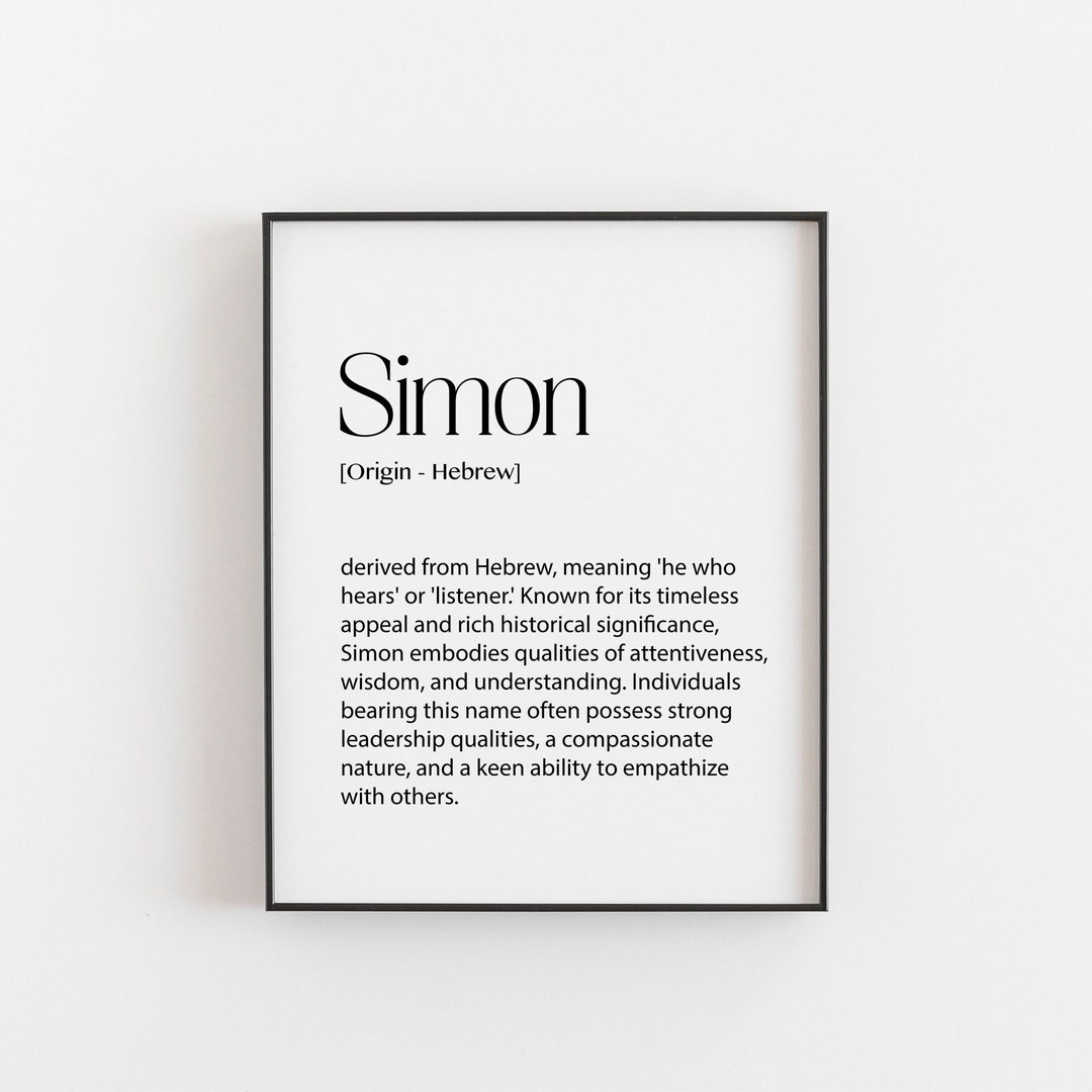 Impresión del significado del nombre Simon, arte con el nombre de los ...