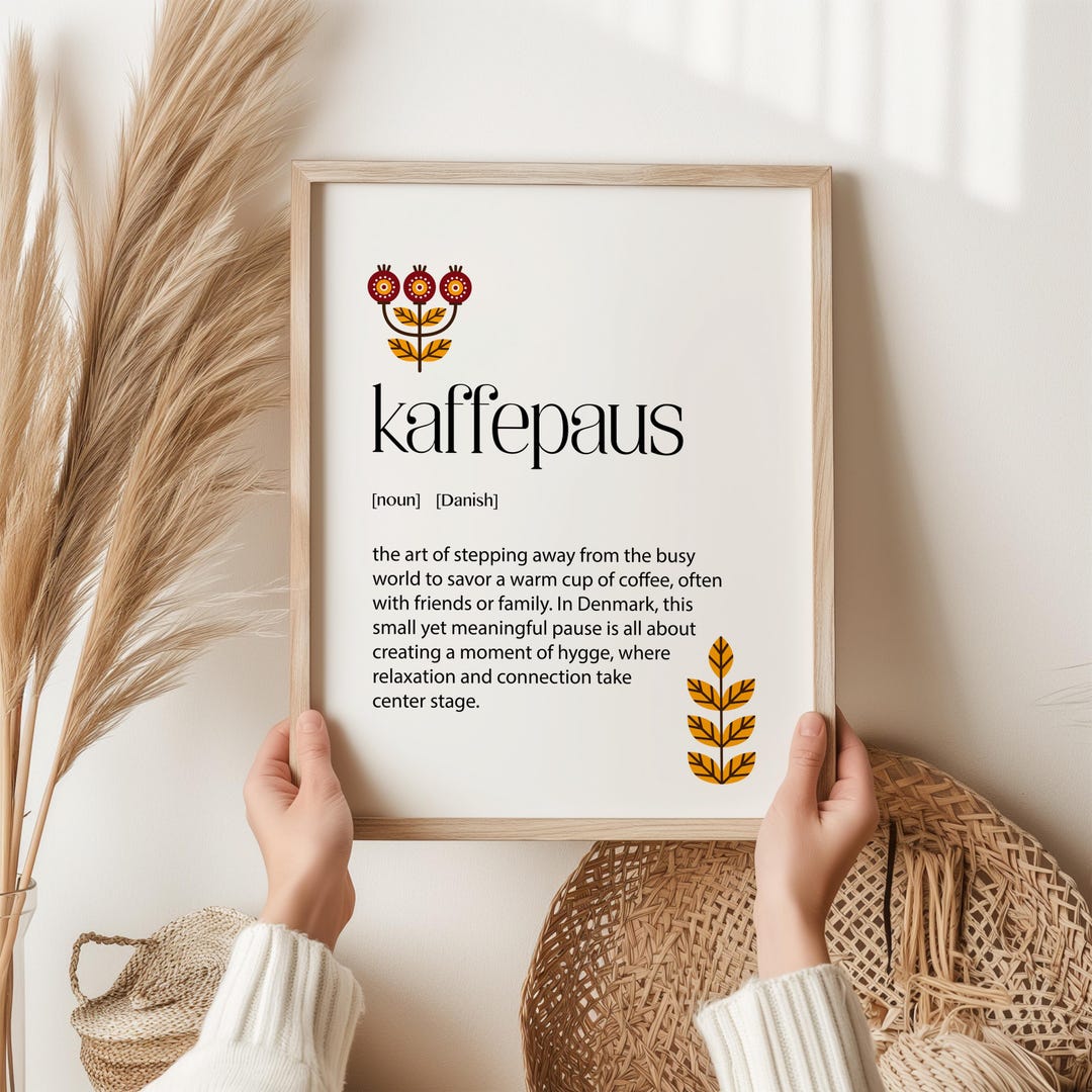 Kaffepaus Danish Coffee Break Definition Print | Hygge Wall Art ...