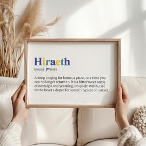 Hiraeth Wall Art Print – Welsh Nostalgia, Welsh Quote Saying ...