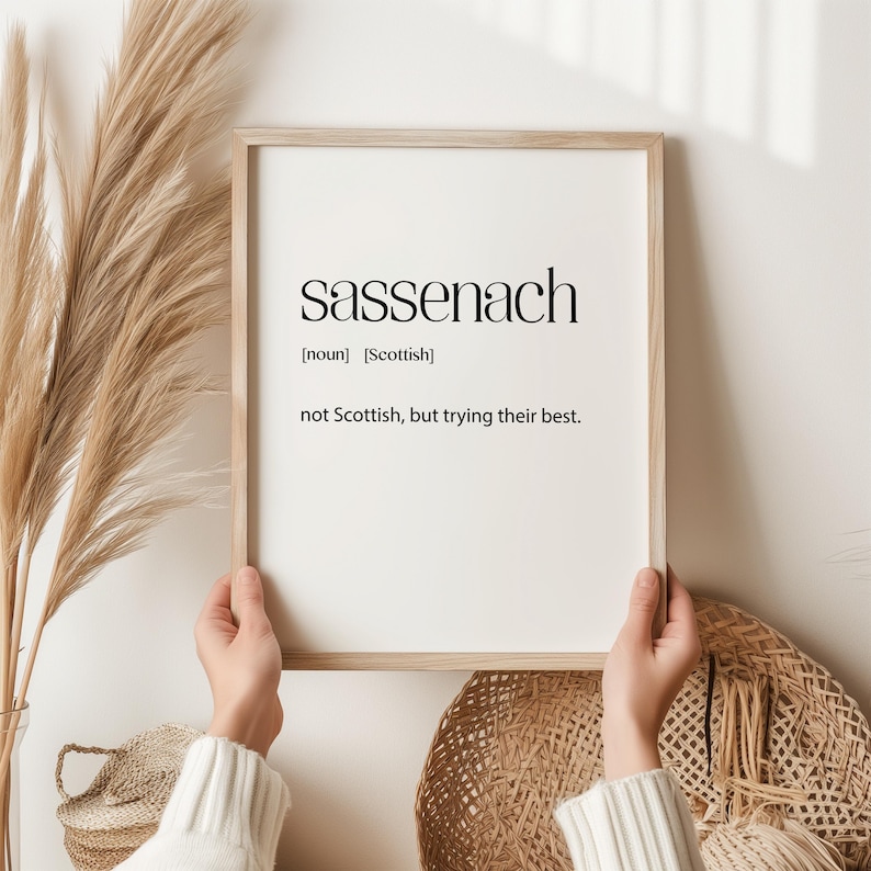 Sassenach Definition Print – Scottish Gaelic Wall Art – Scotland ...