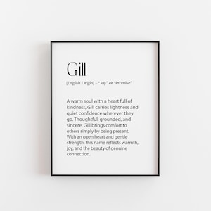 Gill Name Meaning Print | English Origin “joy or Promise ...