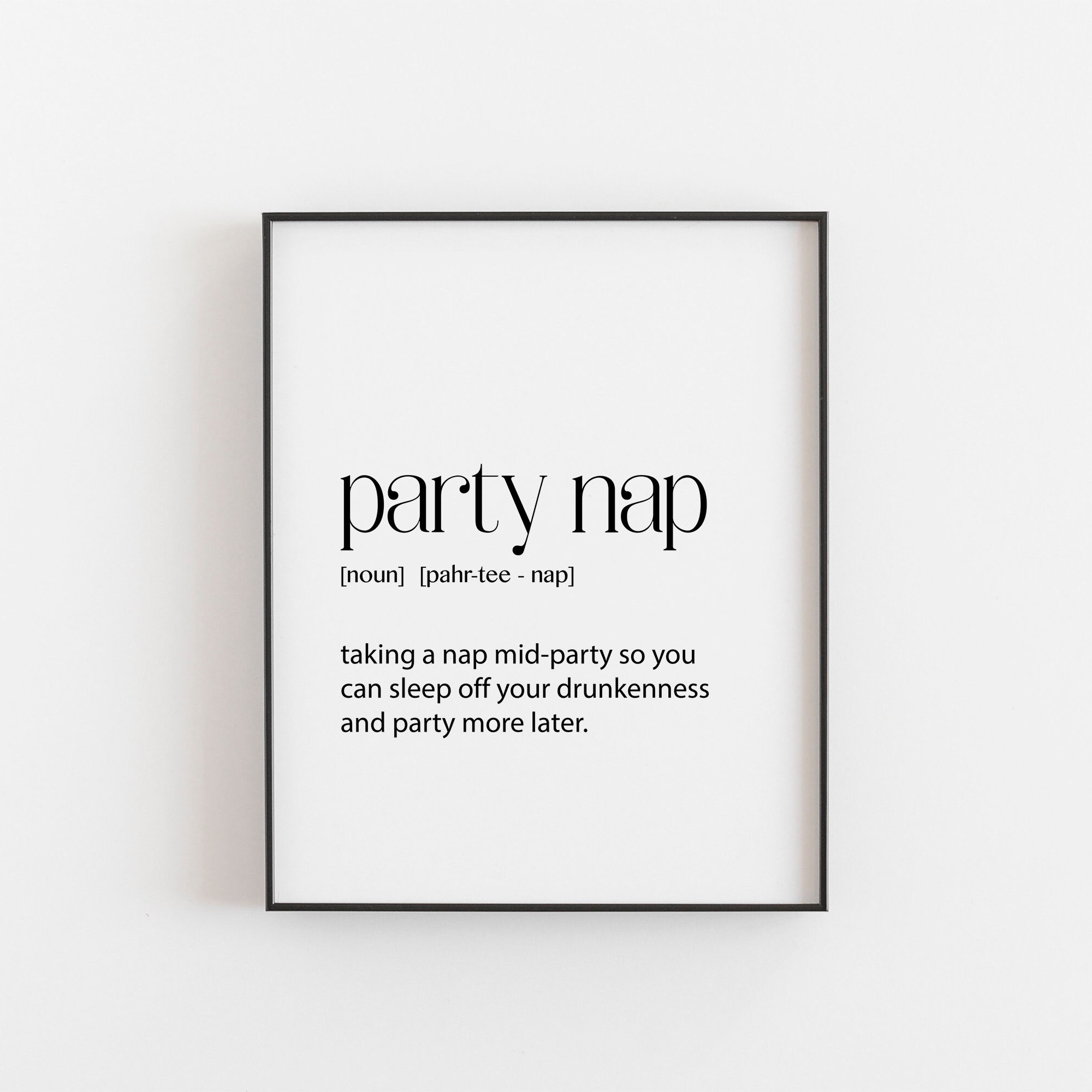 Party Nap Print Definition Print Definition Poster Party - Etsy UK