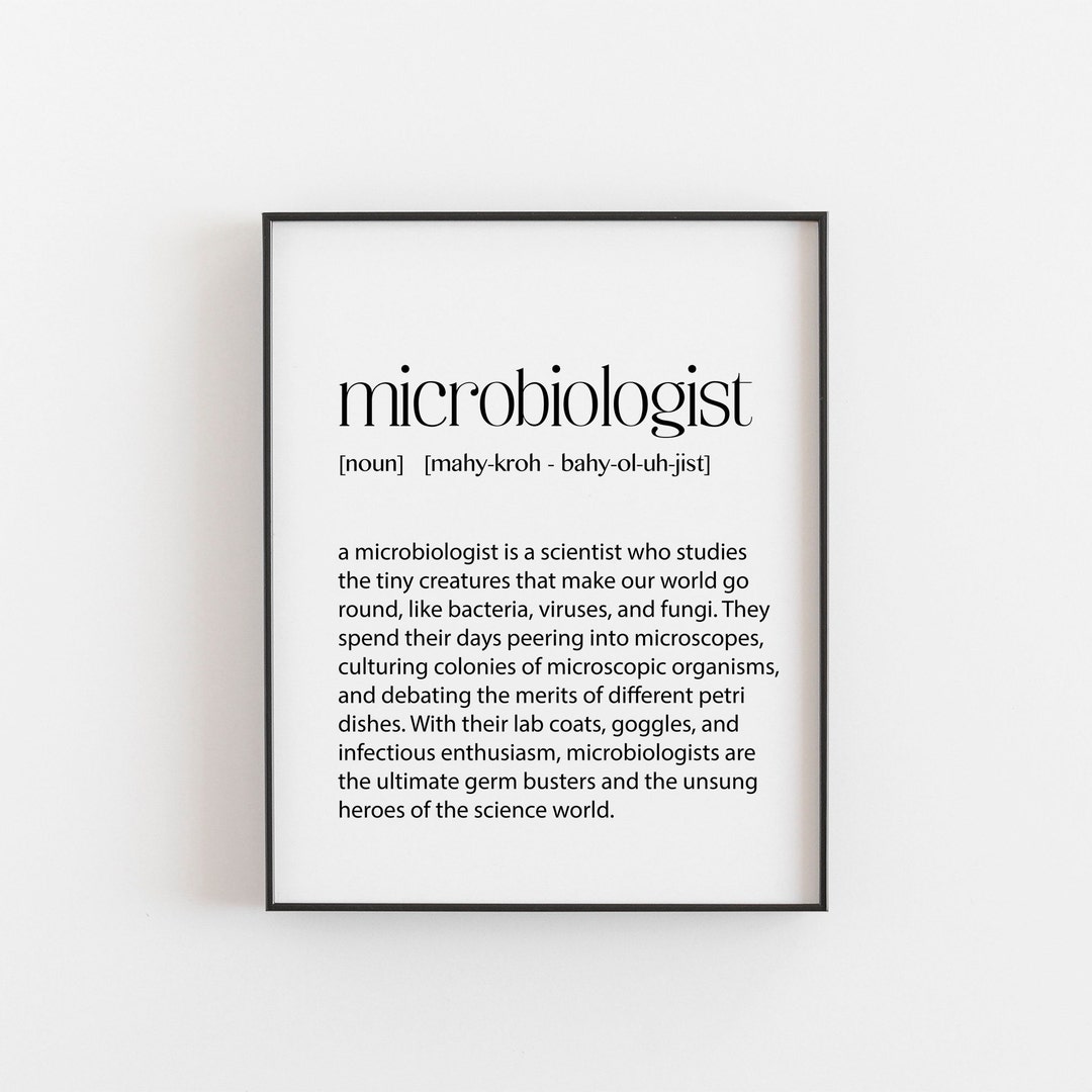 Microbiologist Definition Print Funny Science Wall Art for Laboratory ...