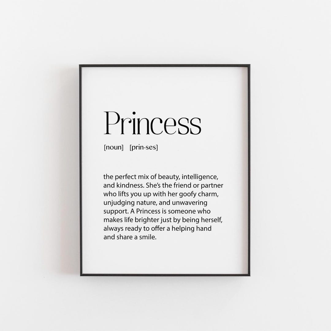 Princess Definition Print - Kind & Supportive Soul Quote, Best Friend ...