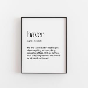 Haver Definition Print - Humorous Scottish Art for Talkers ...