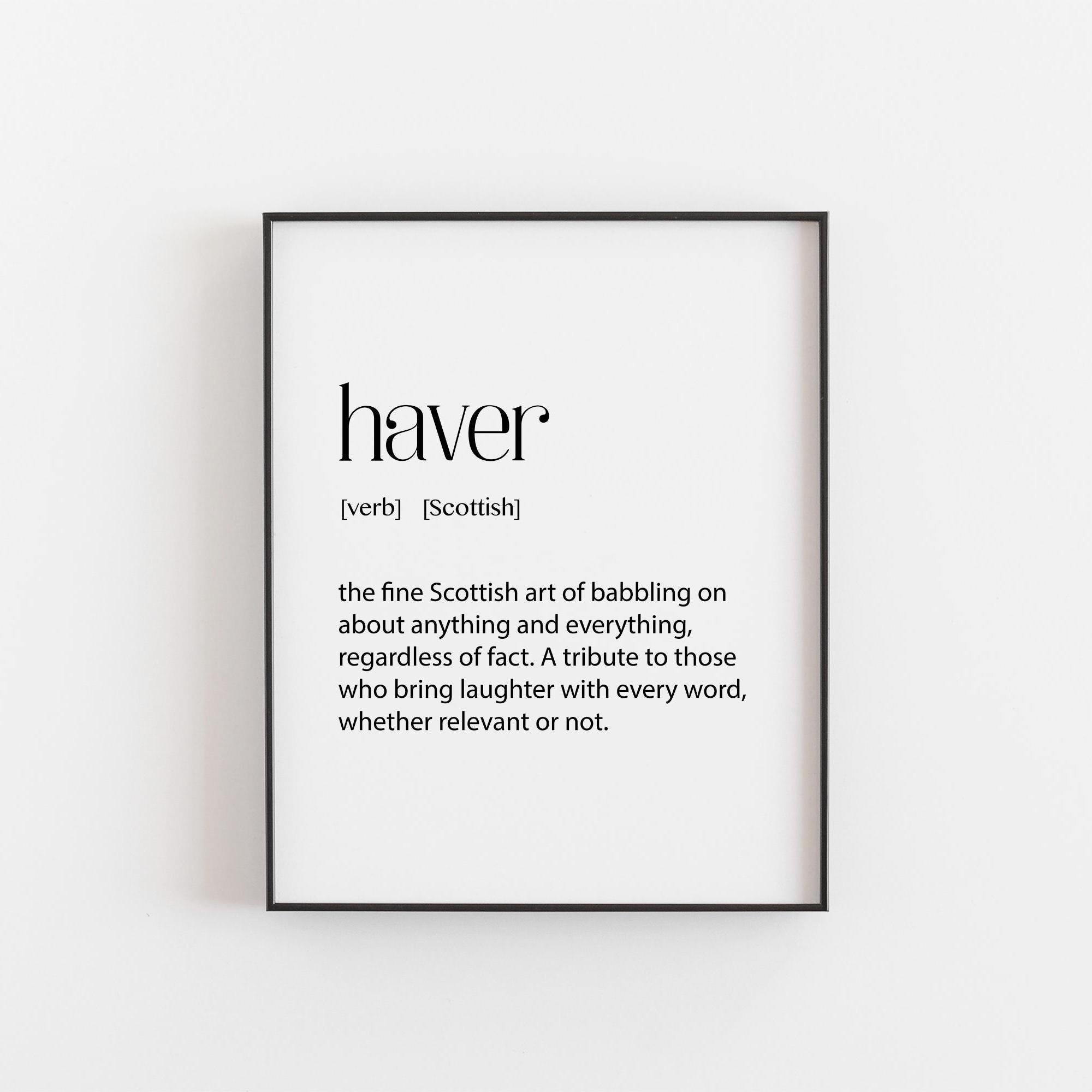 Haver Definition Print - Humorous Scottish Art for Talkers ...