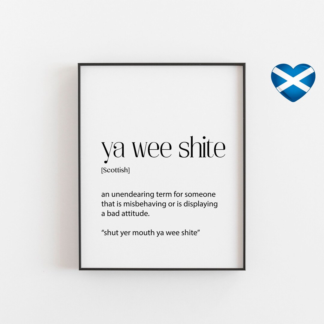 Ya Wee Shite, impression murale Ecosse, art minimaliste, typographie ...