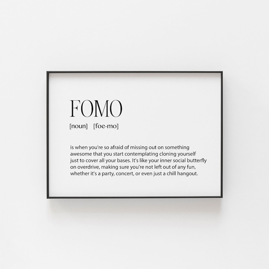 FOMO Teen Wall Art Print for Teenagers to Decorate Their Room, Teen ...