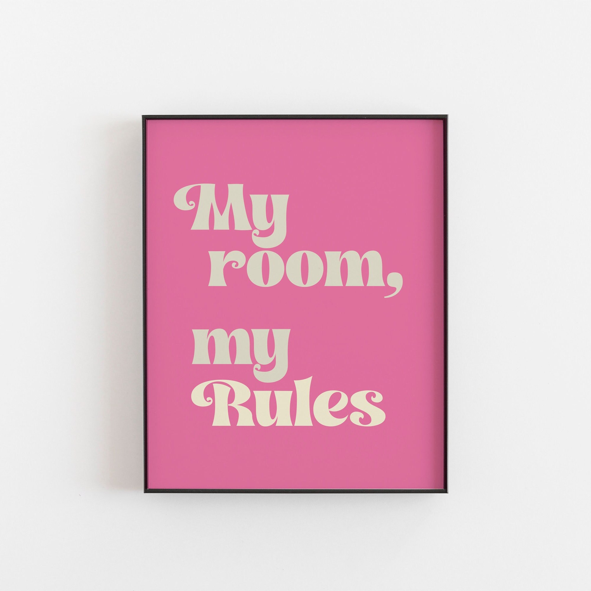 My Room My Rules Print, Wall Art Teenage Bedroom, Etsy Uk, Teen Bedroom ...