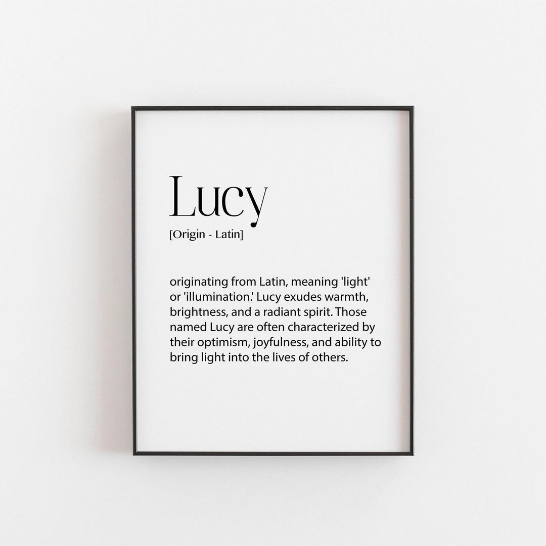Lucy Name Meaning Print, Girls Name Art, Nursery Decor, Personalised ...
