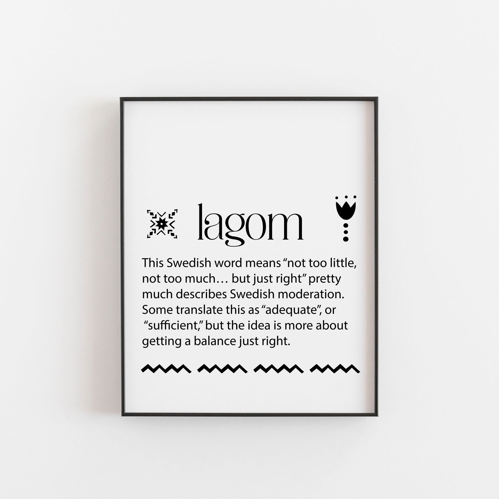 Scandinavian wall art living room art Lagom Poster Lagom Print japandi ...