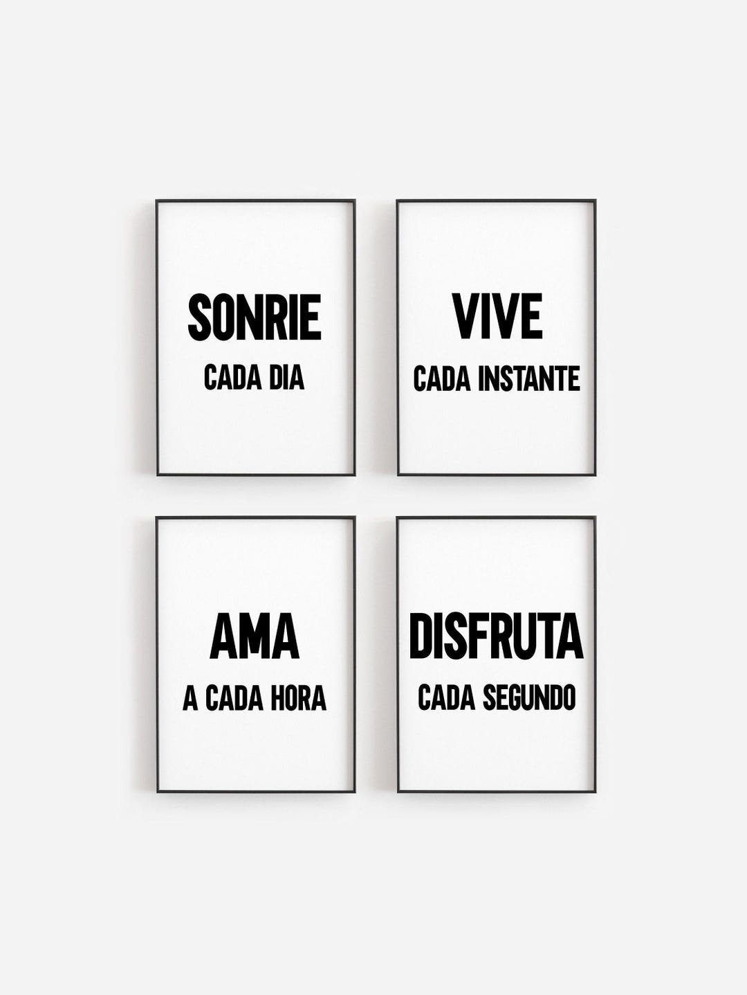 Spanish Quote Print Set - Sonríe, Vive, Ama, Disfruta, Motivational ...