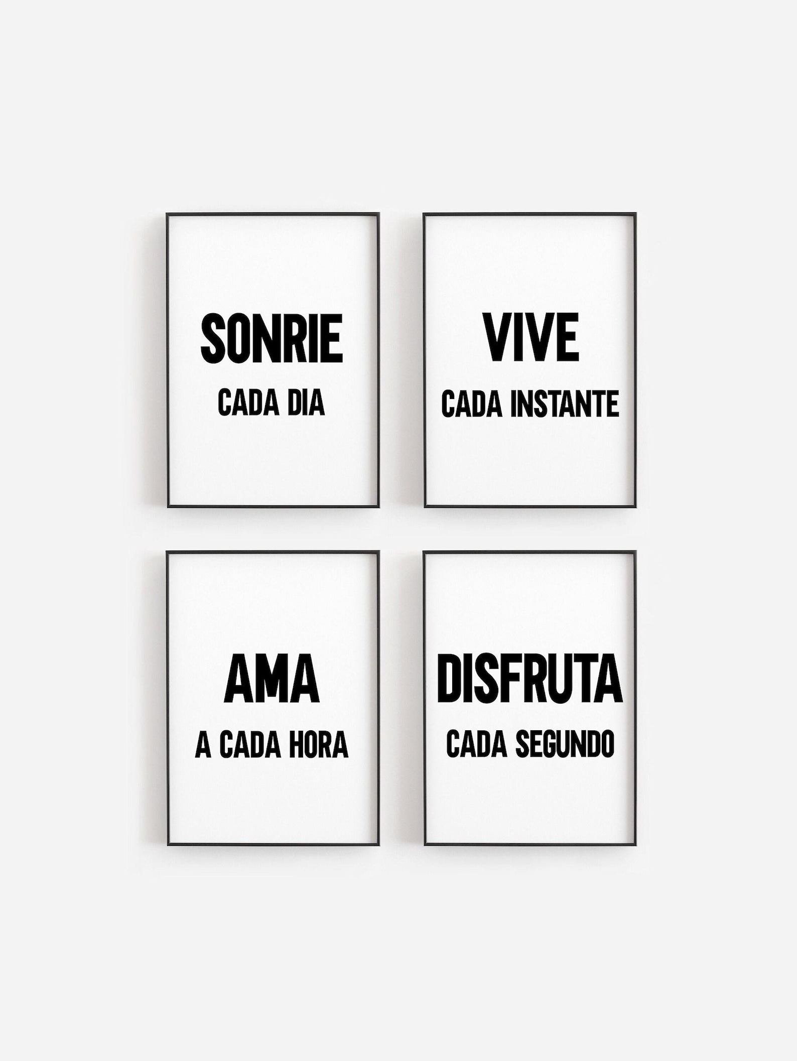 Spanish Quote Print Set - Sonríe, Vive, Ama, Disfruta, Motivational ...