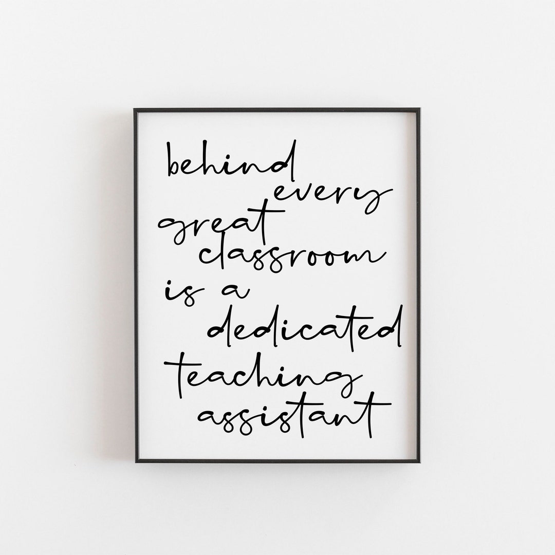 Teaching Assistant Quote Print Funny Gift Humorous Wall Art Unique ...
