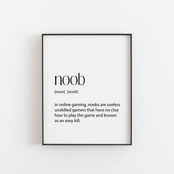 Noob Definition Print for a Games Room or Can Be Used in - Etsy UK