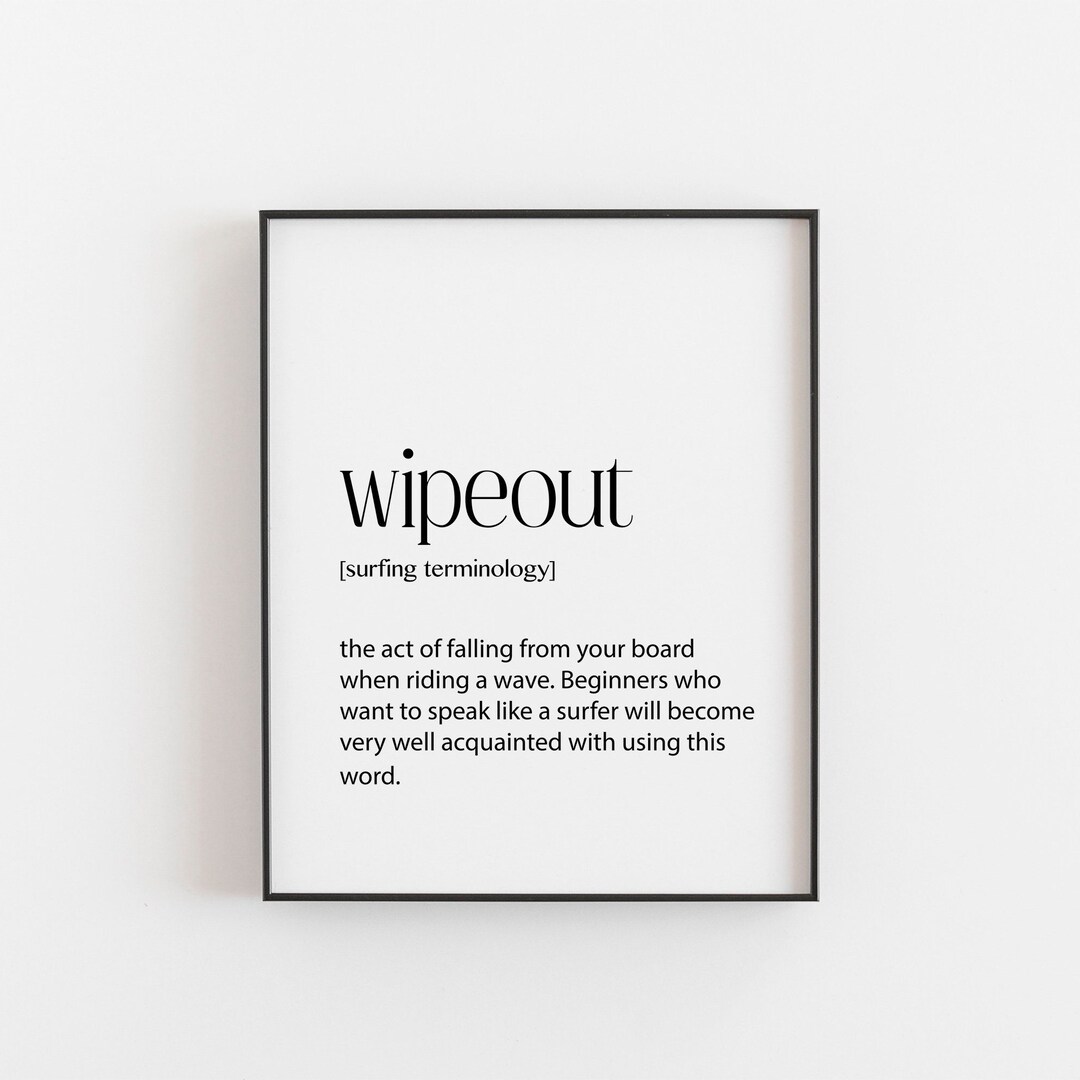 Wipeout Surfing Print, Surfing Wall Art, Surf Print, Surf Wall Poster ...