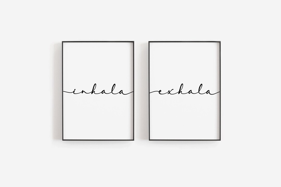 Inhale Exhala Set of 2 Spanish Prints Spain Inspired Decor Witty Wall ...