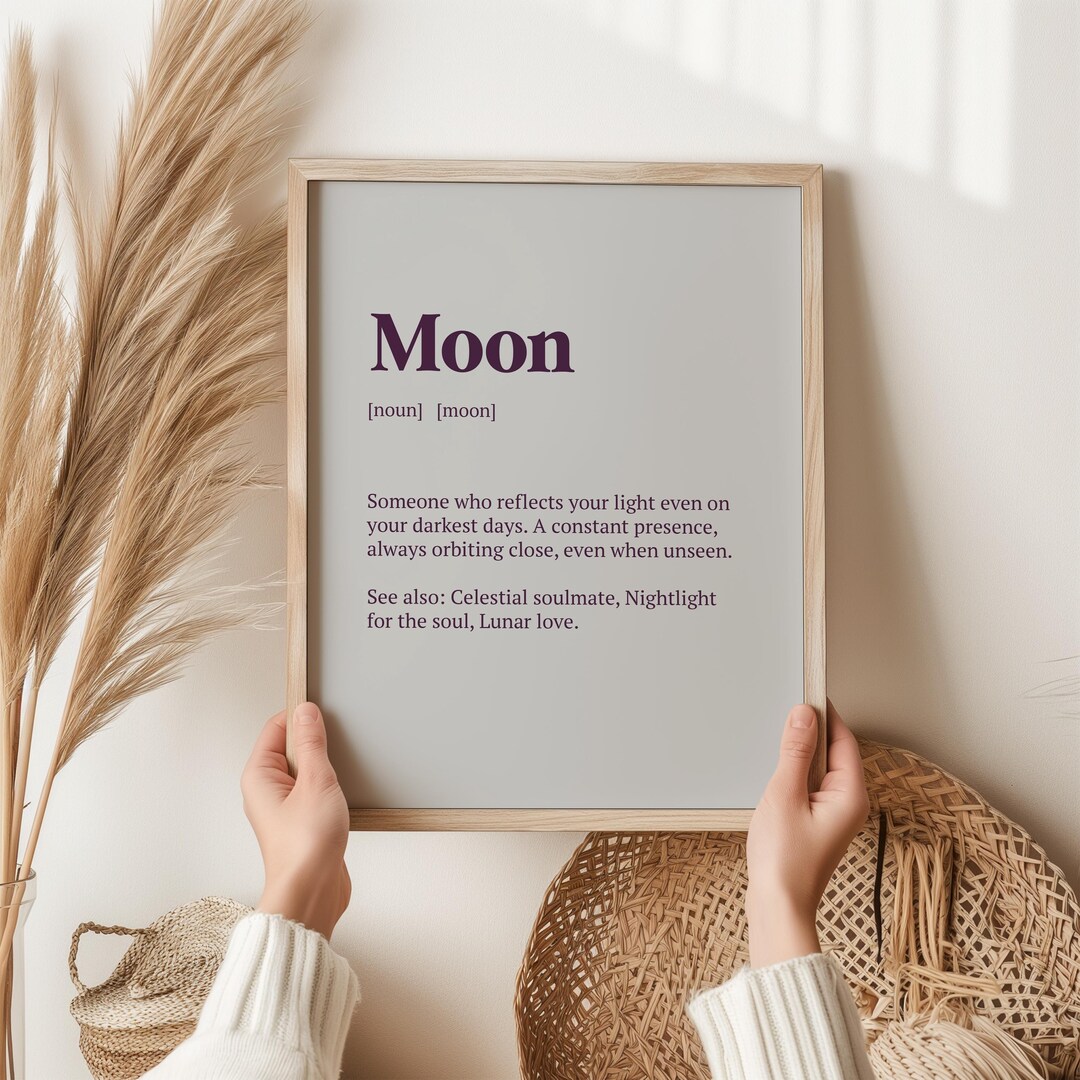 Moon Definition Print - Celestial Soulmate Gift - 'you Reflect My Light ...
