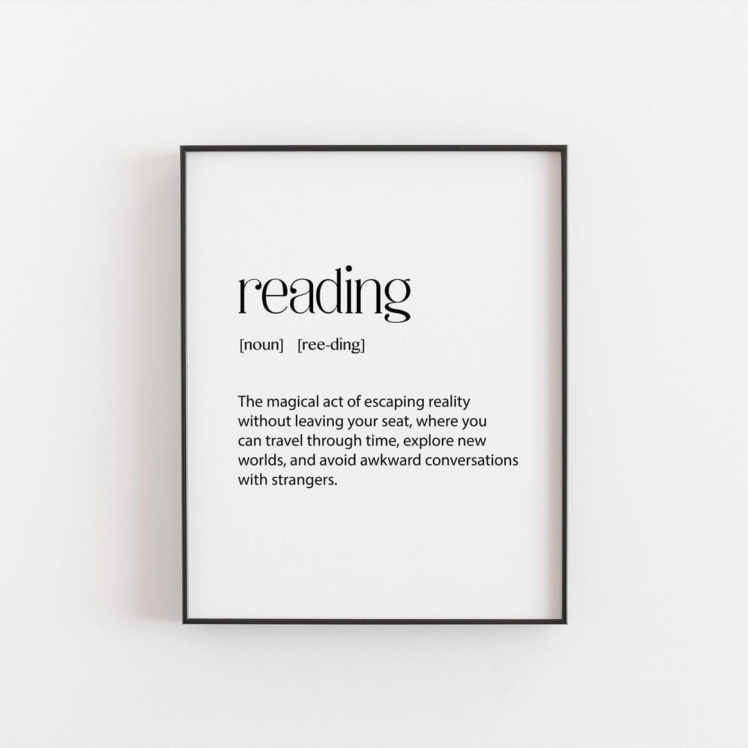 Reading Definition Print – Perfect Gift for Book Lovers, Literary Fans ...