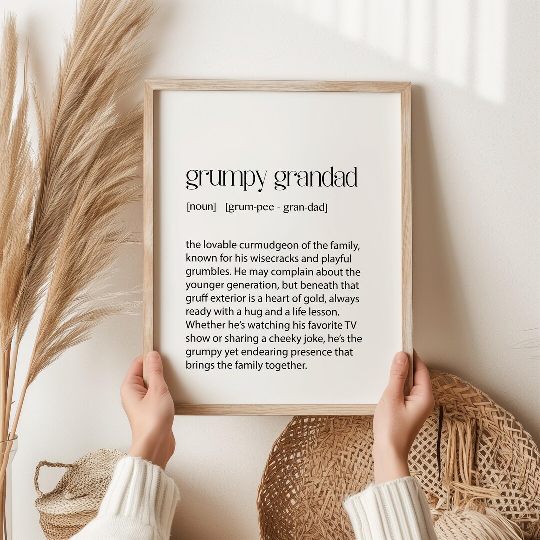 Grumpy Grandad Print - Funny Grandpa Gift - Humorous Art for Grumpy ...