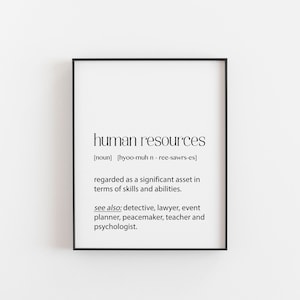 Human Resources Gifts, Human Resources, Human Resources Wall Art, Human ...