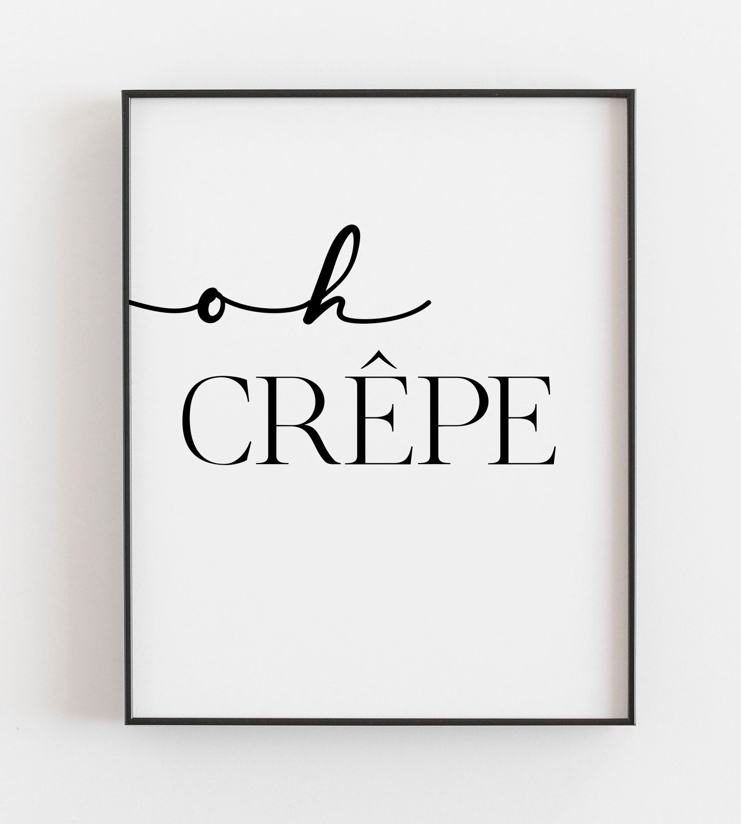Oh Crepe Print Oh Crepe Poster Oh Crepe Wall Art Kitchen | Etsy