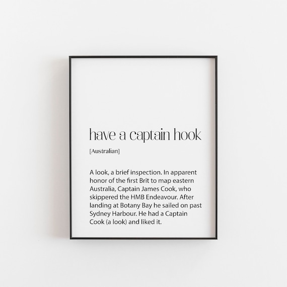Australian Print Captain Hook Australian Quotes Aussie | Etsy