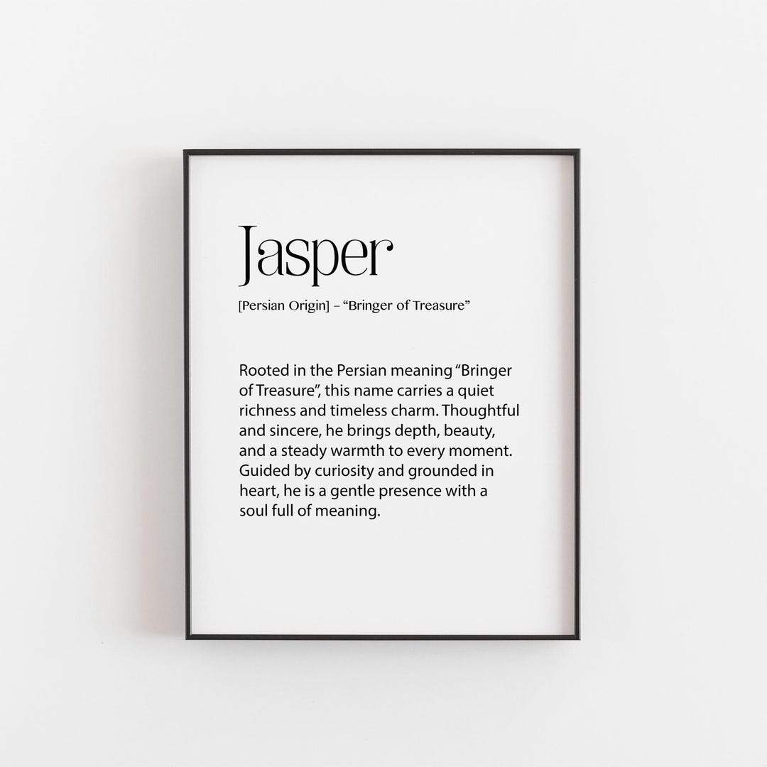 Jasper Name Meaning Print, Persian Origin, Personalised Gift, Name ...