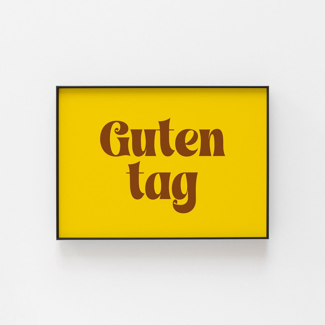 Guten Tag Typography Print, Deutsch Language Art Print, German Family ...