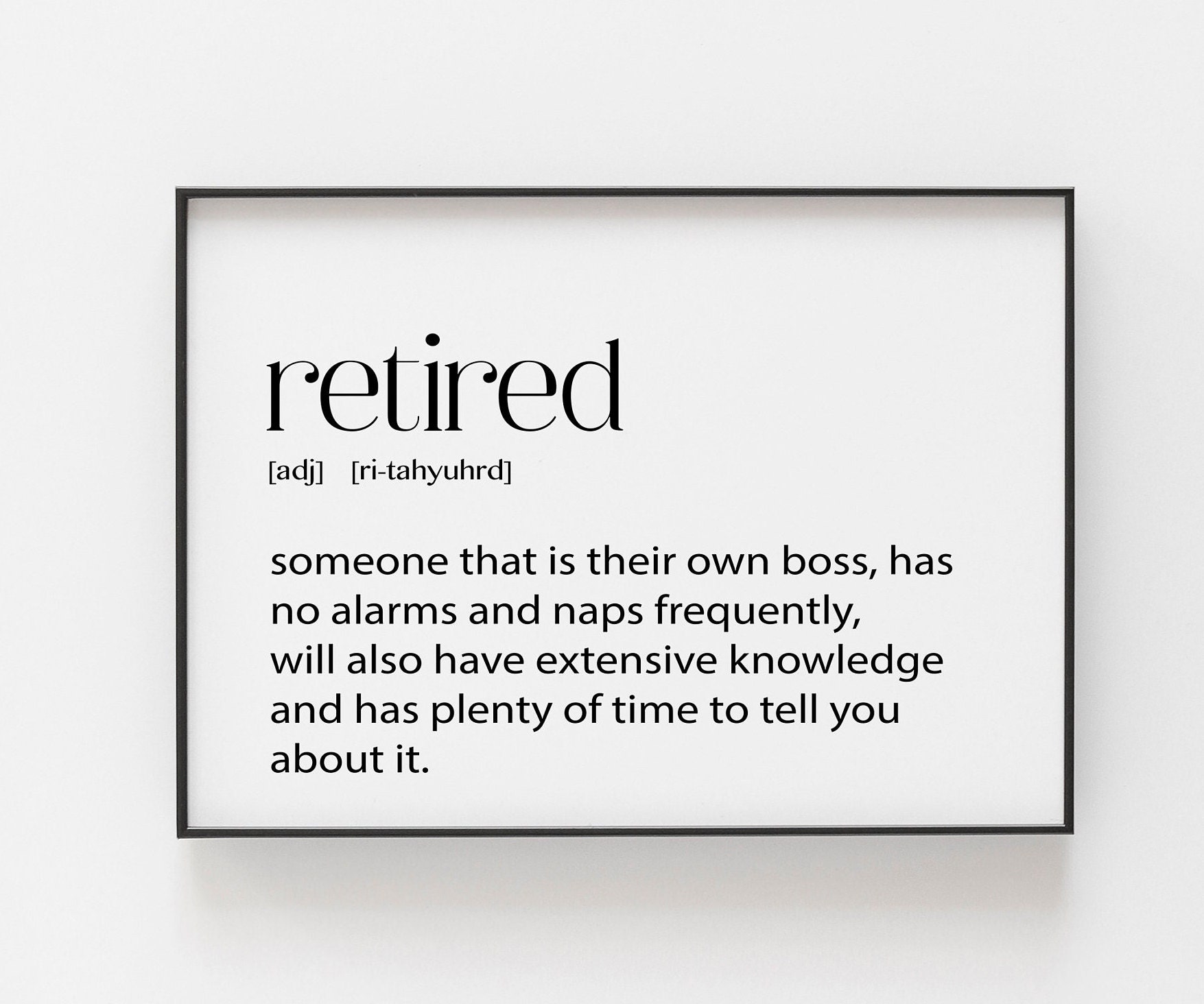 Retirement Gift Retired Definition Pensioner Gift - Etsy