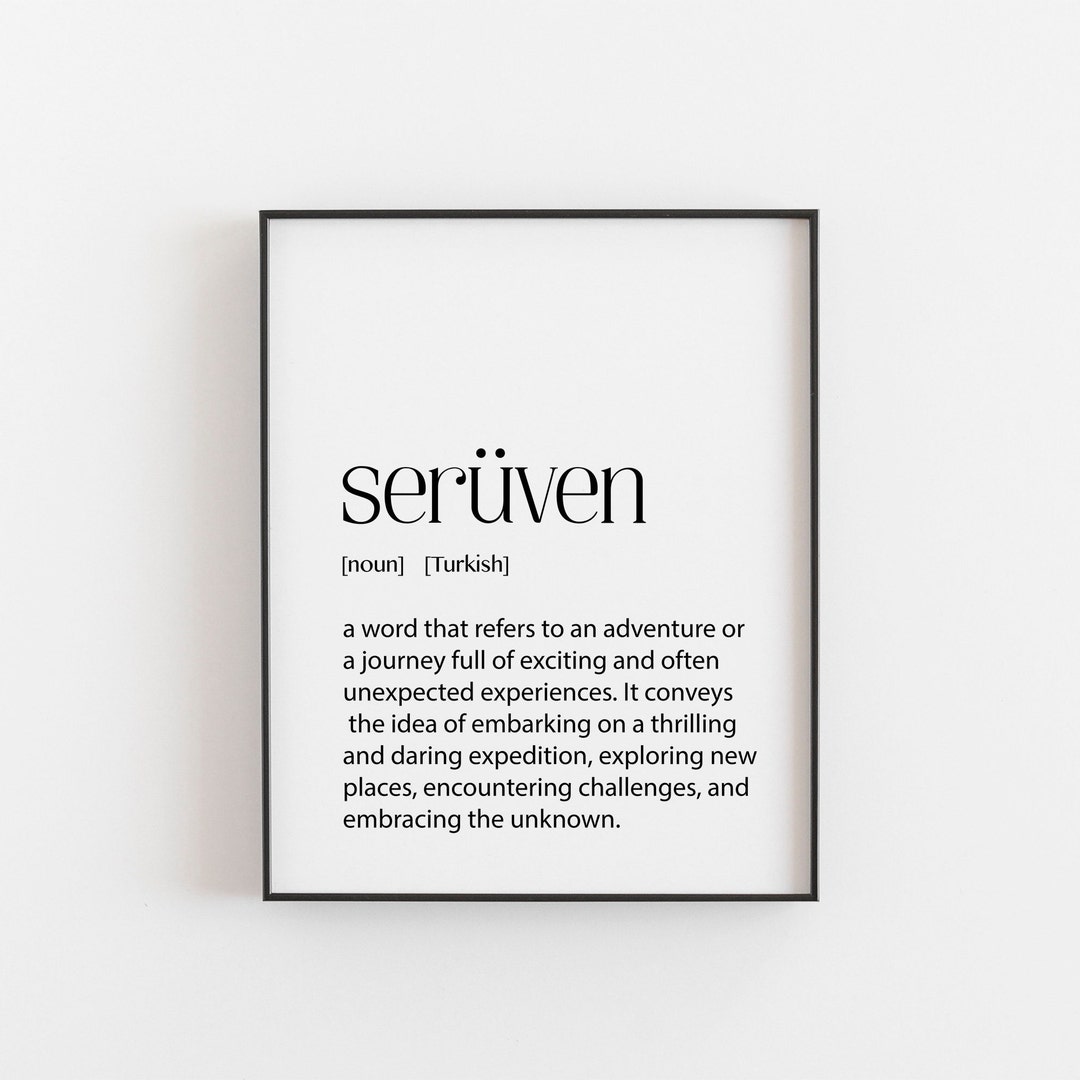 Turkish Print Serüven Definition Turkish Gift, Cultural Wall Art ...