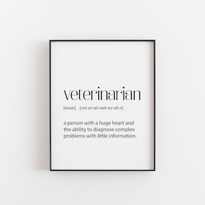 Vet Poster, Veterinarian Digital Download, Print at Home, Thank You ...